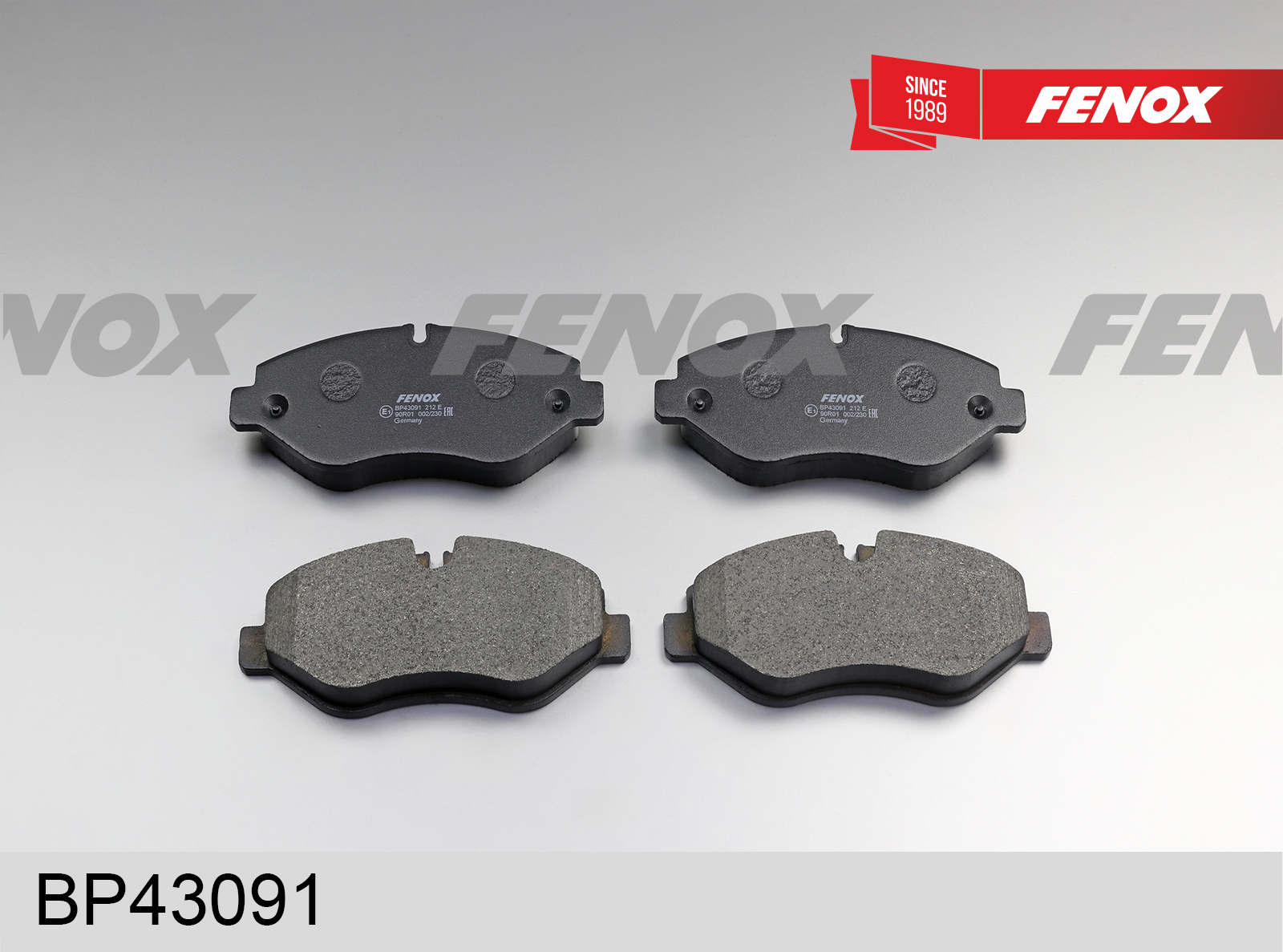 BP43091 FENOX Колодки тормозные передние к-кт от производителя по спец ...