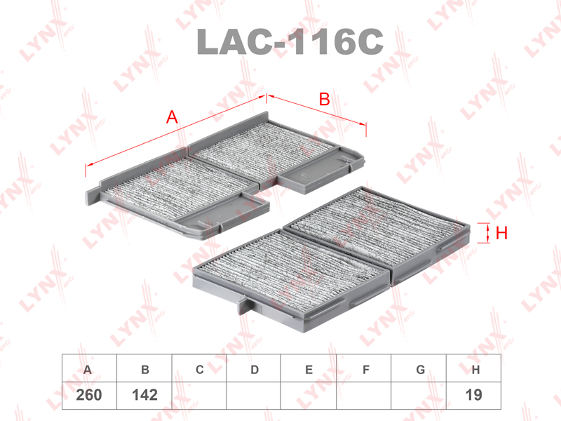 LAC-116C Lynx Фильтр салона от производителя по спец цене купить в Казани