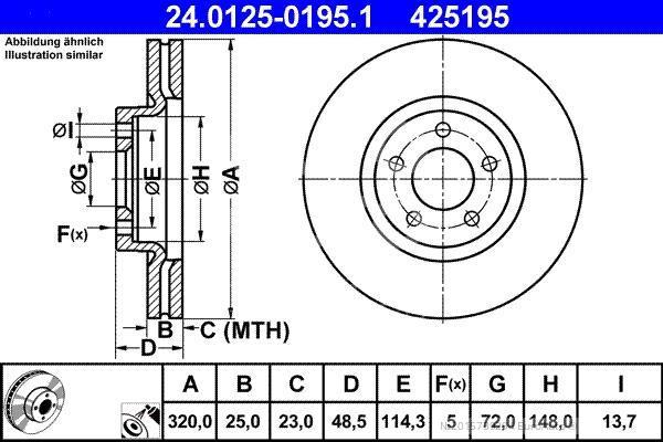 24.0125-0195.1 ATE от 10152 руб. для Mazda Mazda 3 (BK) 2002-2009 в Москве