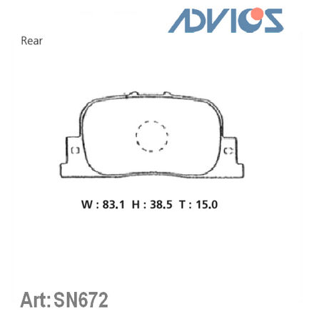 SN672 ADVICS Колодки тормозные задние дисковые к-кт от производителя по ...