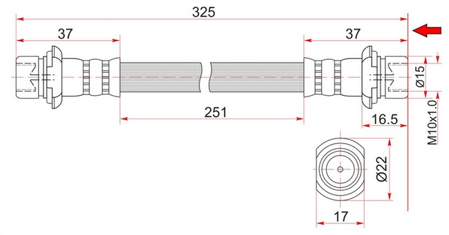 40031500 Textar Шланг тормозной задний от производителя по спец цене ...