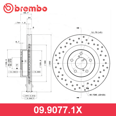 09.9077.1X Brembo от 2318 руб. в Москве