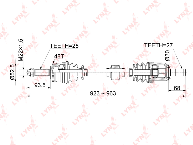 CD-1065A Lynx Полуось передняя правая от производителя по спец цене ...