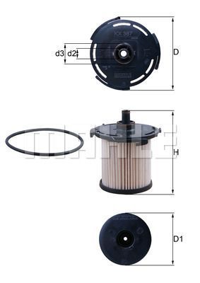 KX387D Mahle / Knecht Фильтр топливный от производителя по спец цене купить