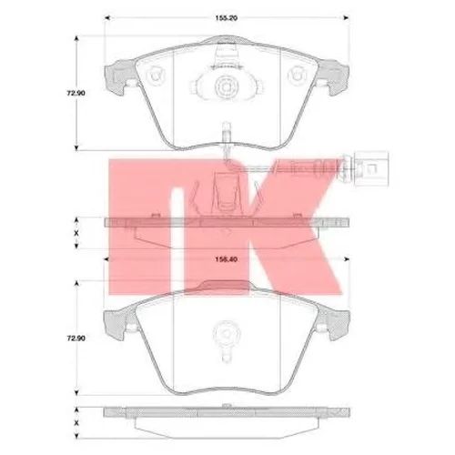 8J0698151A VAG Колодки тормозные передние к-кт от производителя по спец ...