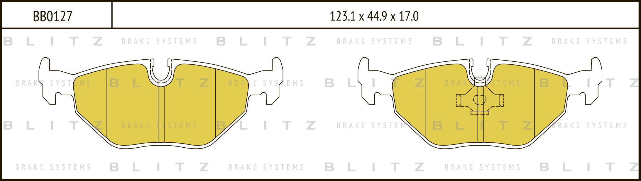 BB0127 Blitz Колодки тормозные задние дисковые к-кт от производителя по ...