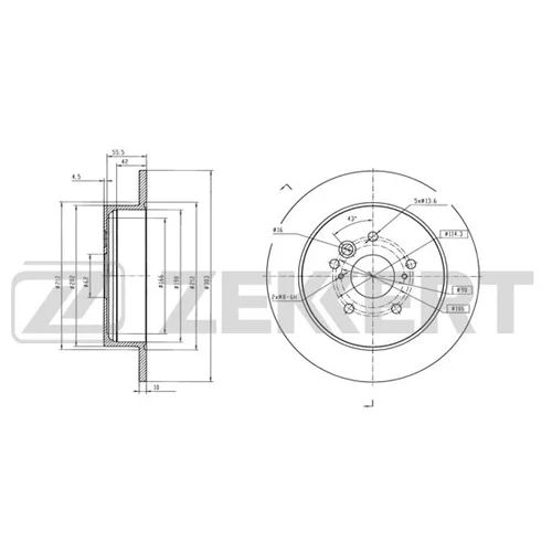 BS-6208 Zekkert Диск тормозной задний от производителя по спец цене ...