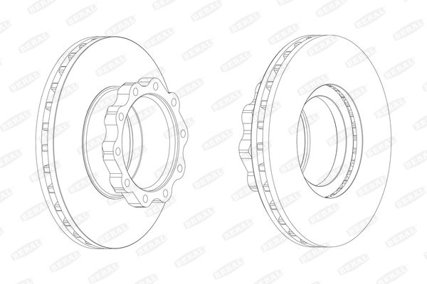 Beral BCR144A Диск тормозной передний вентилируемый