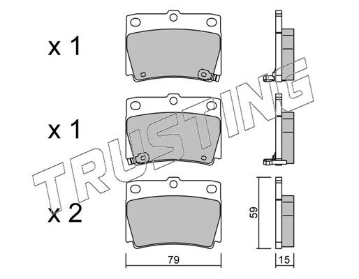 500.0 Trusting Колодки тормозные задние дисковые к-кт от производителя ...