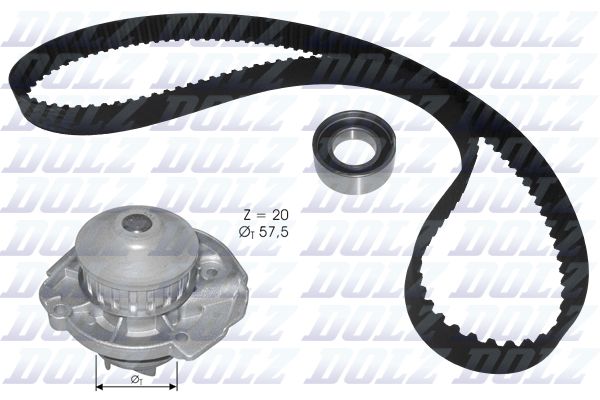 KD129 Dolz Насос водяной (помпа) + к-кт ремня ГРМ от производителя по ...