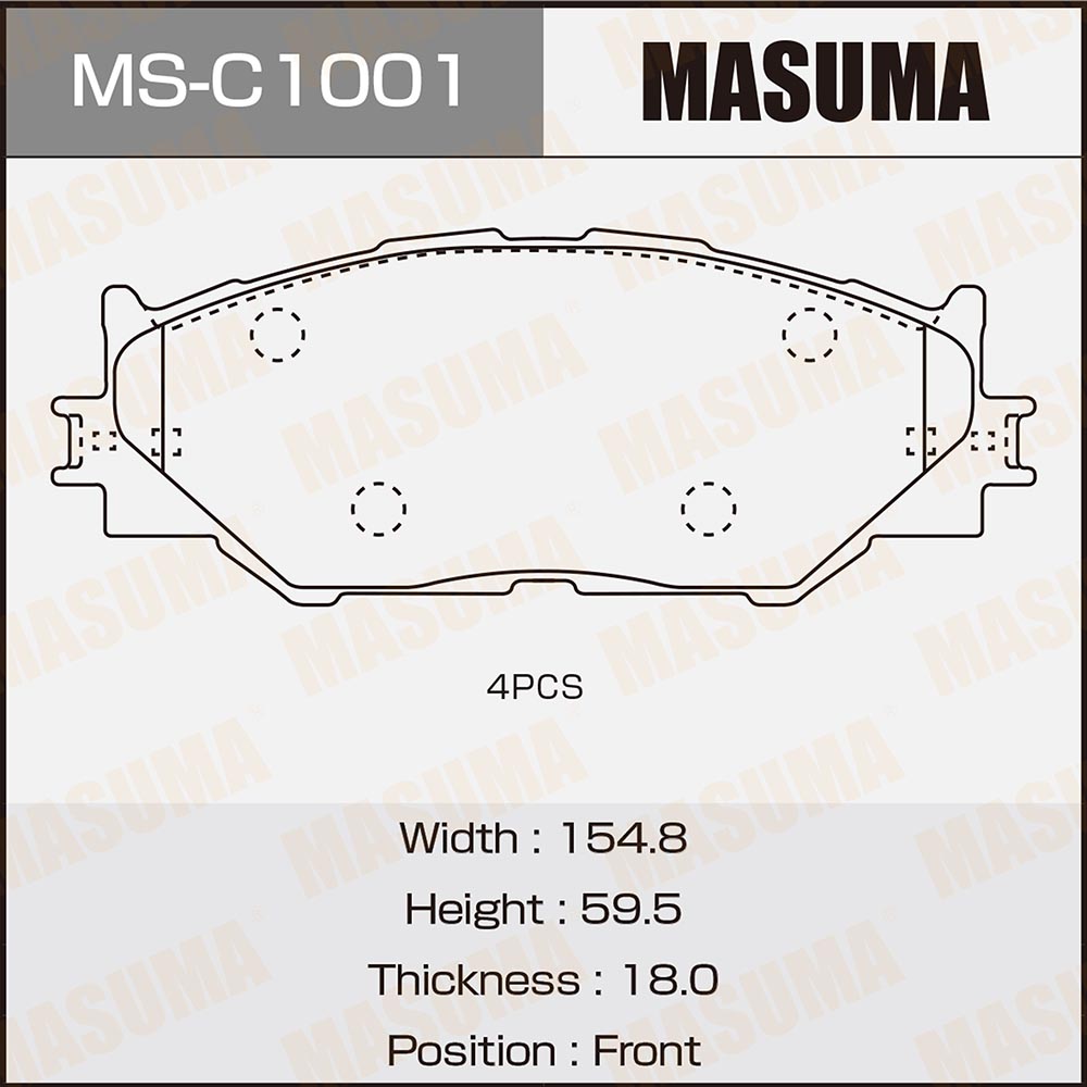 Masuma MS-C1001 Колодки тормозные передние к-кт