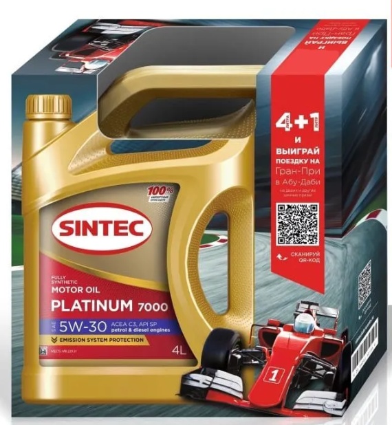 Масло SINTEC PLATINUM 7000 5W30 5Л АКЦИЯ 4Л+1Л купить в ЕвроАвто