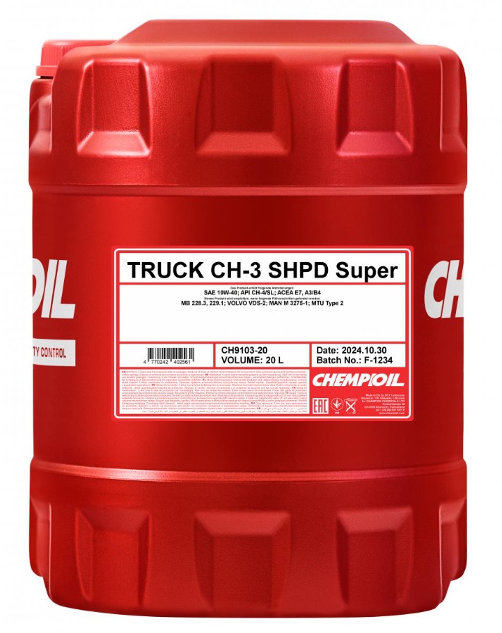 Масло CHEMPIOIL CH-3 TRUCK SUPER SHPD 10W40 20Л купить в ЕвроАвто