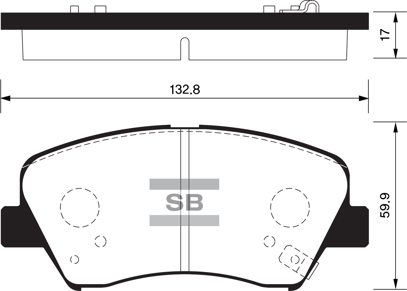 SP1400 Sangsin Колодки тормозные передние к-кт от производителя по спец ...